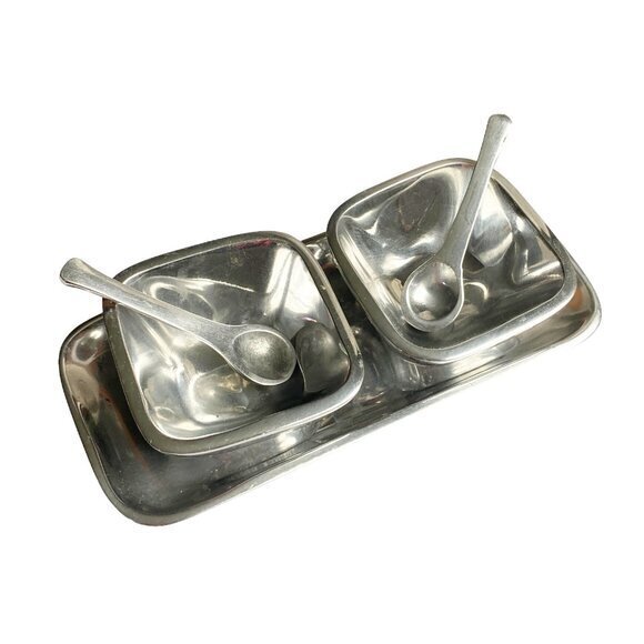 Pottery Barn | Dining | Pottery Barn Barona Aluminum Condiment Set ...